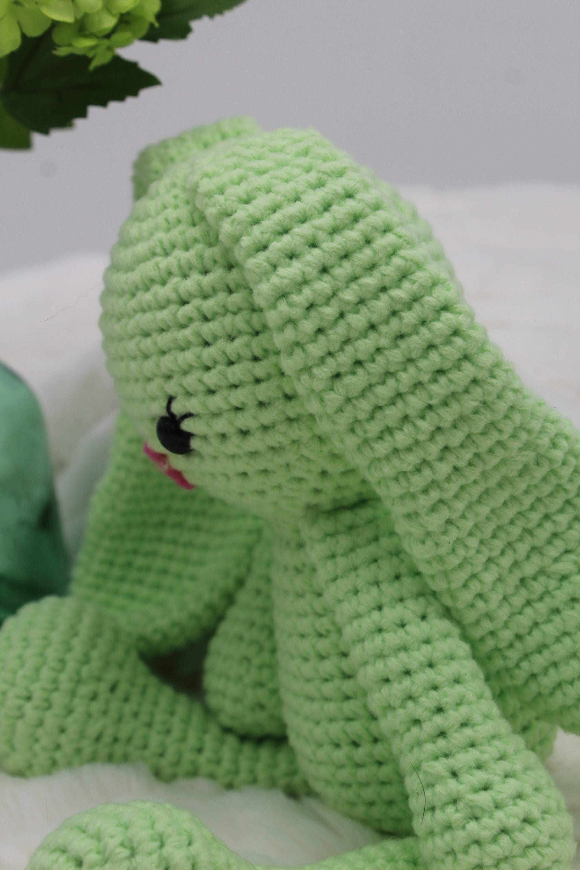 11" Crochet Lime Green Crochet Cuddle Bunny - Etsy