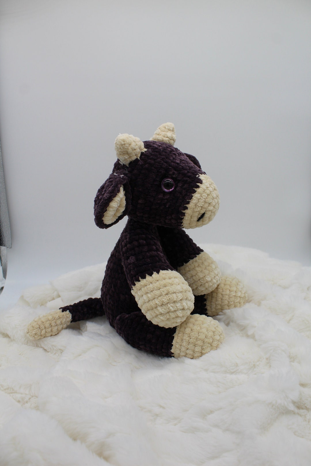 15 Inch Crochet Velvet Purple Plush Cow - Etsy