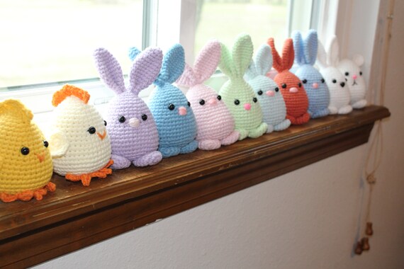 Crochet Easter Bunny Chick and Lamb - Etsy