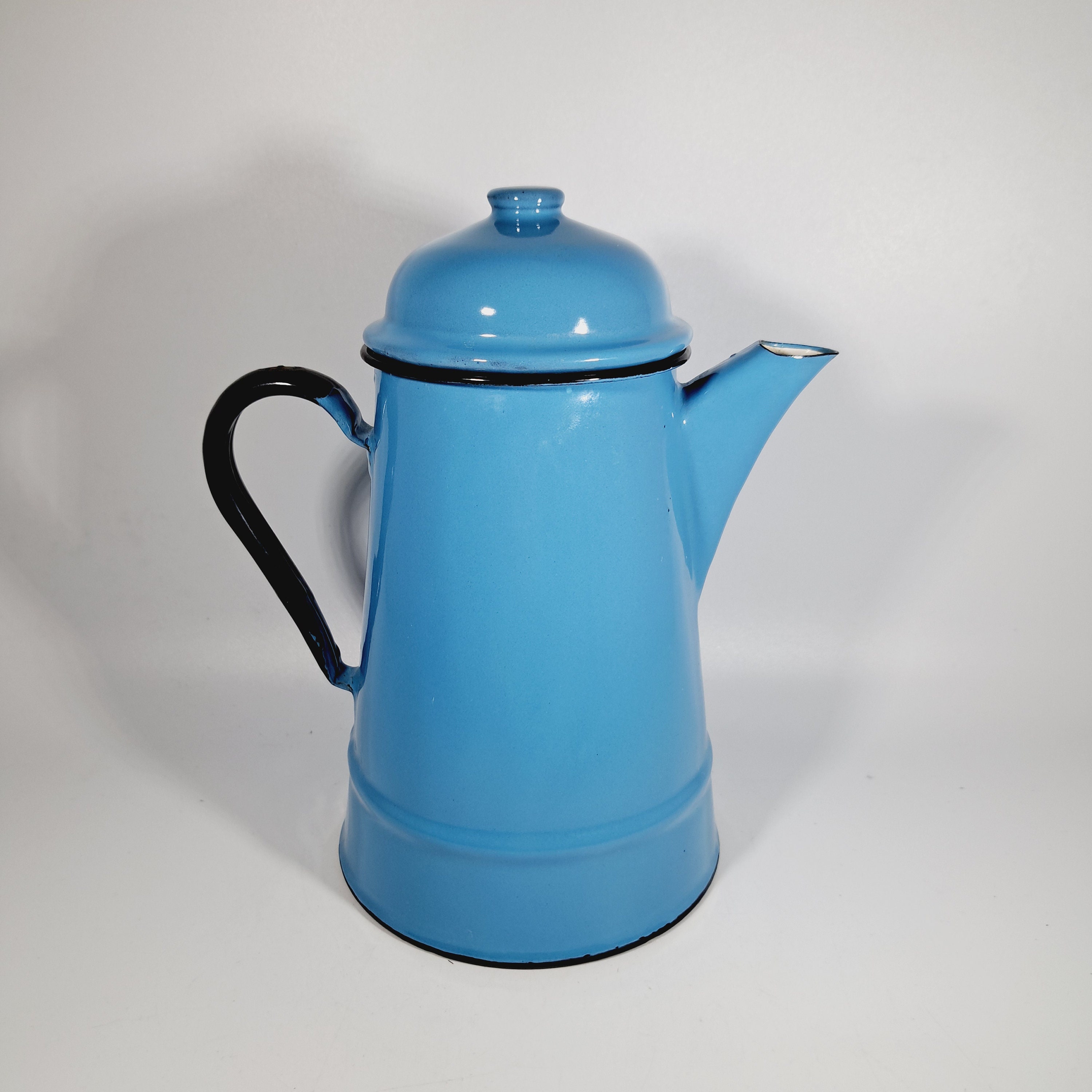 Blue Enamel Coffee Pot From the 1950s - Etsy