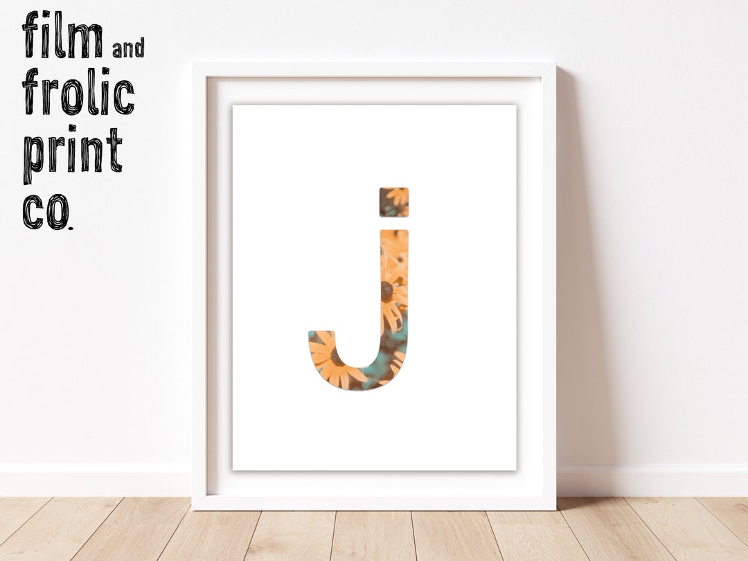 Floral Letter J Print | Botanical Monogram Wall Art (digital Download ...