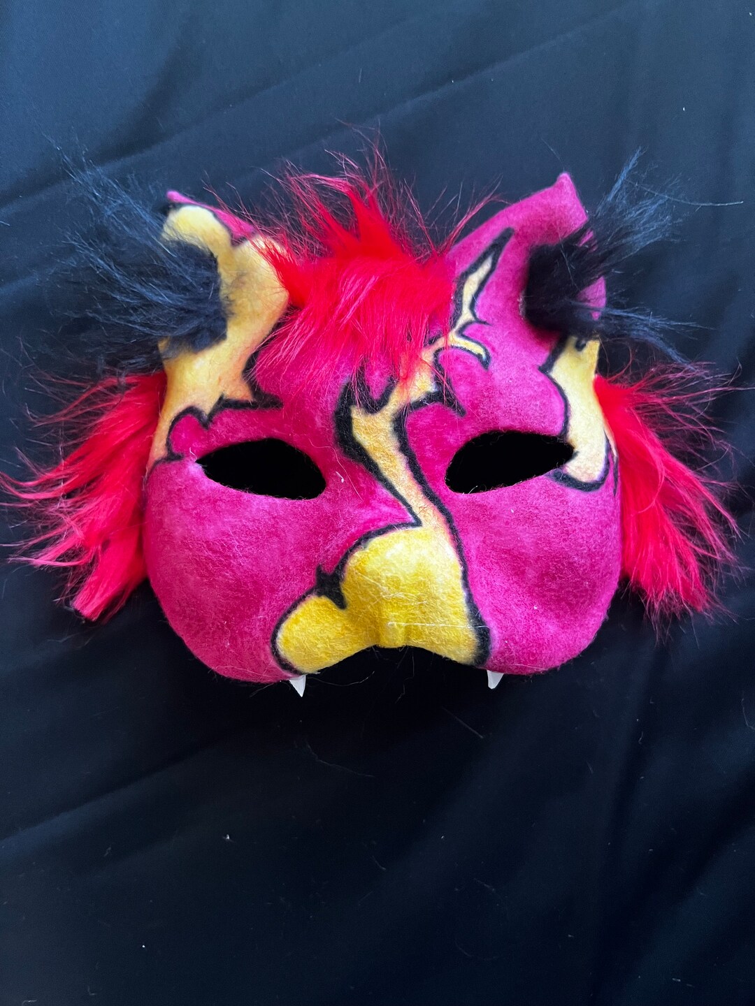 Red and Yellow Cat Mask - Etsy