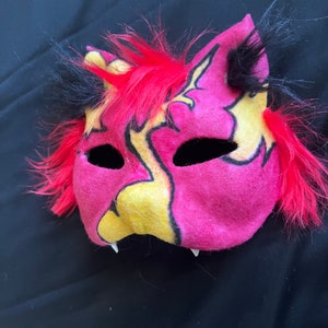 Red and Yellow Cat Mask - Etsy