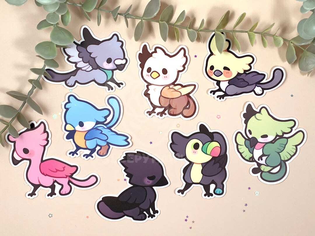 Cute Griffin Stickers | Matte Waterproof Vinyl Bird Gryphon Kawaii ...