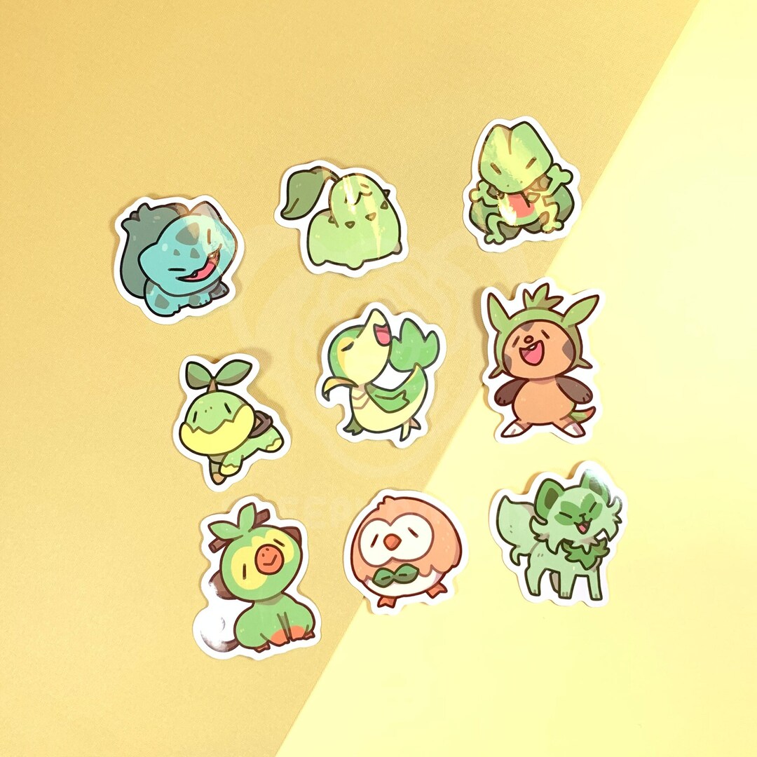 Derpy Grass Sticker Set | PKMN Glossy Vinyl Anime Video Game Nostalgic ...