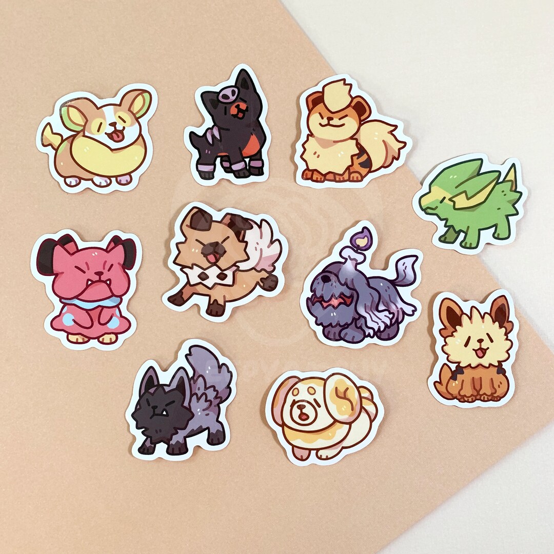Derpy Poke-pups Sticker Set | PKMN Glossy Vinyl Anime Video Game Laptop ...