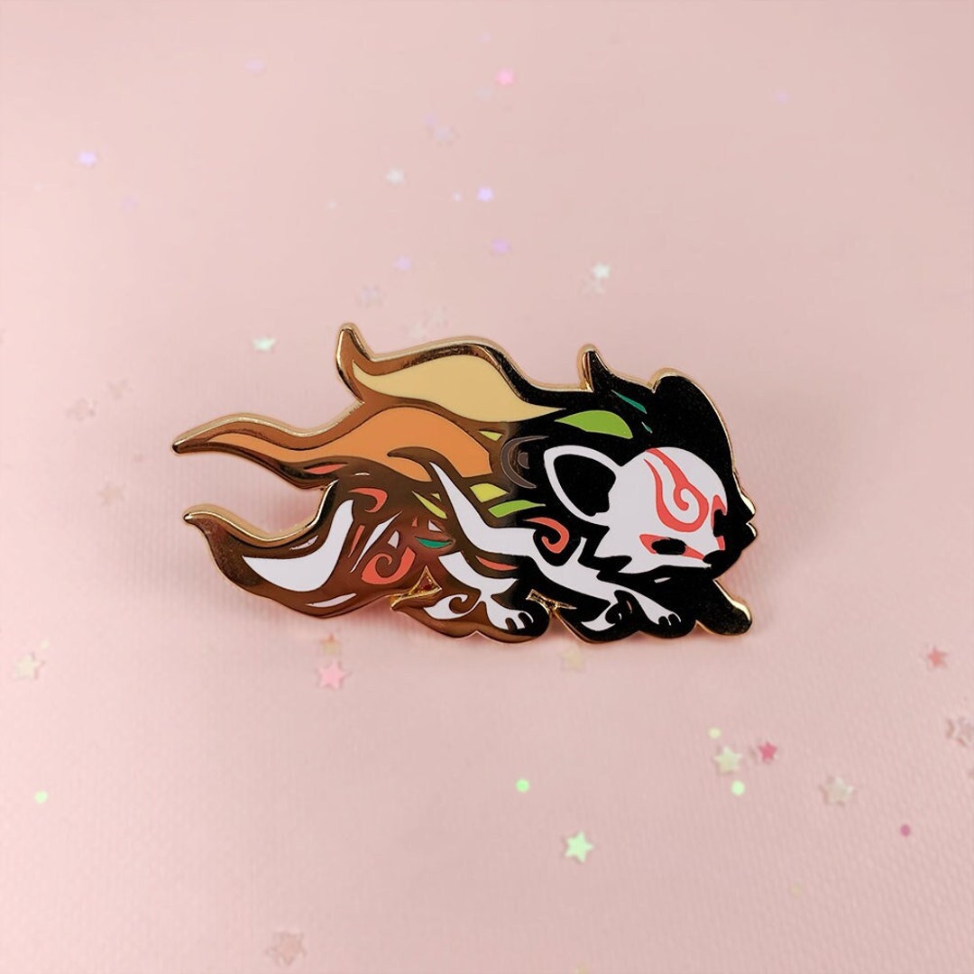 Shiranui Pin OKAMI Cute Kawaii White Wolf Animal Lapel Badge - Etsy