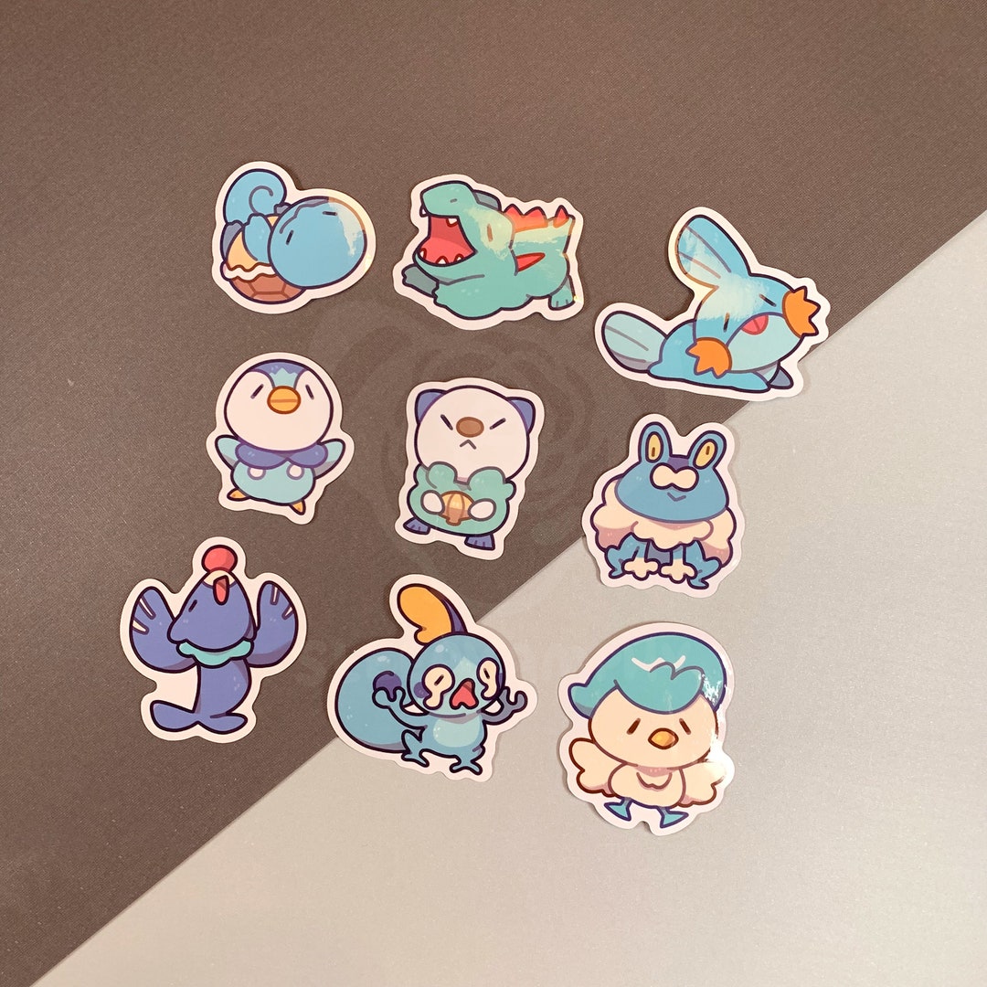 Derpy Water Sticker Set | PKMN Glossy Vinyl Anime Video Game Nostalgic ...