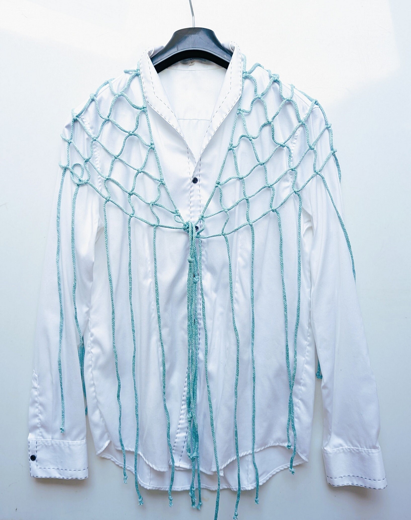 Mesh Beach Pareo, Blue Wrap Triangle Shawl, Cord Net Skirt Cover - Etsy