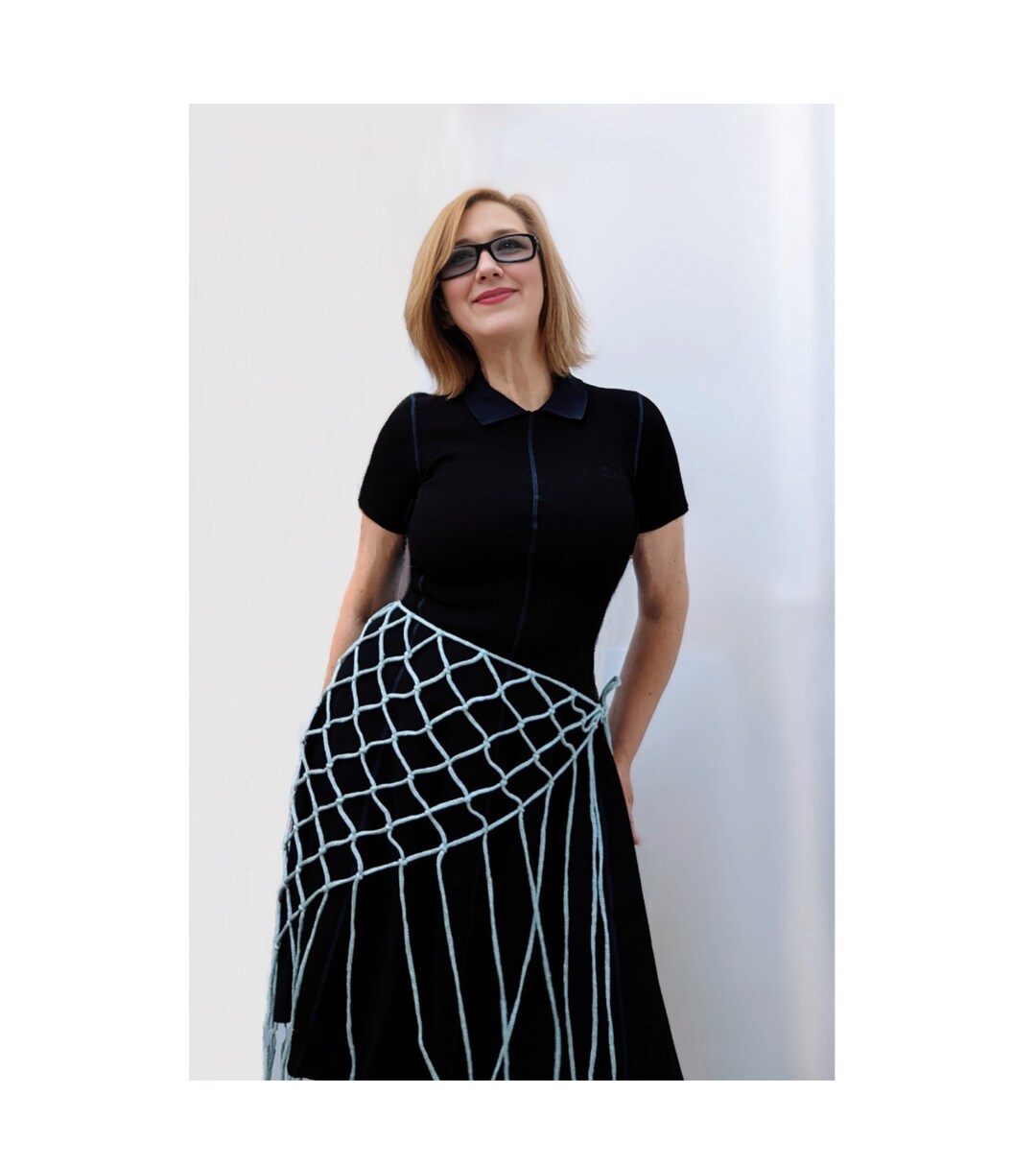 Mesh Beach Pareo, Blue Wrap Triangle Shawl, Cord Net Skirt Cover - Etsy