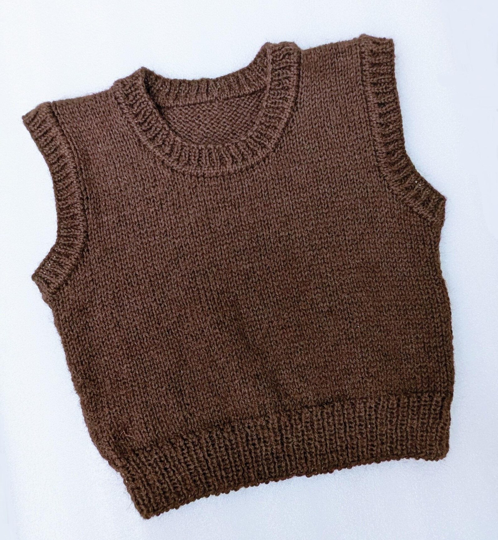 Brown Knit Vest, Woman Sleeveless Jumper, Beige Crochet Top, Chocolate ...