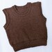 Brown Knit Vest, Woman Sleeveless Jumper, Beige Crochet Top, Chocolate ...