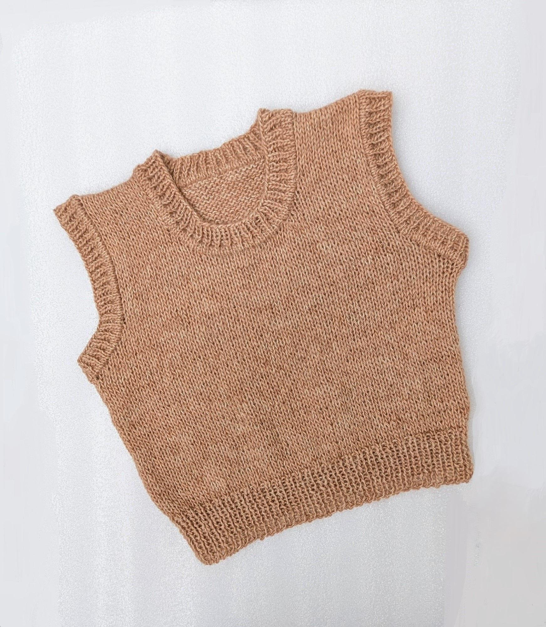 Brown Knit Vest, Woman Sleeveless Jumper, Beige Crochet Top, Chocolate ...