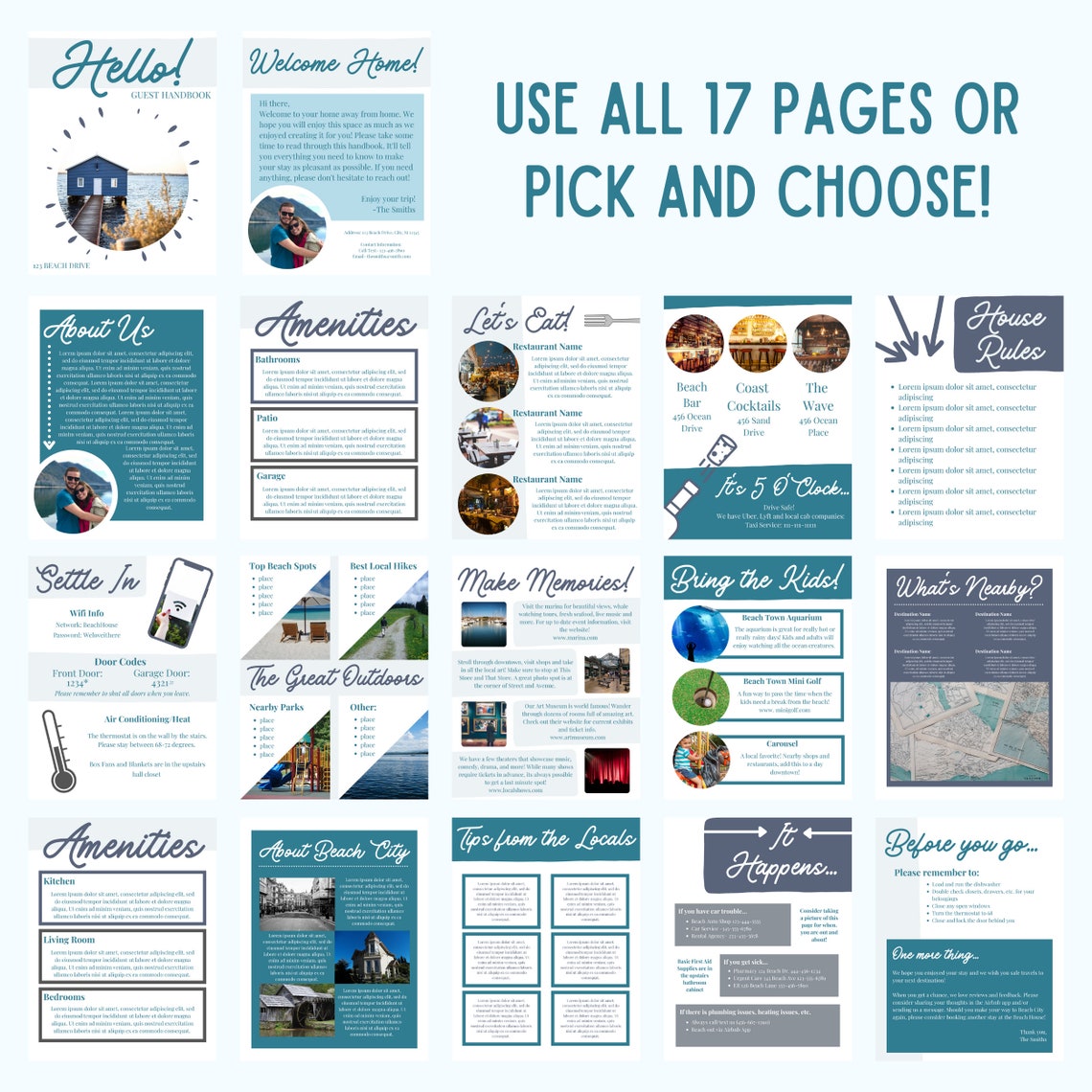 Modern Airbnb Guest Handbook Editable Airbnb Guestbook Template VRBO ...