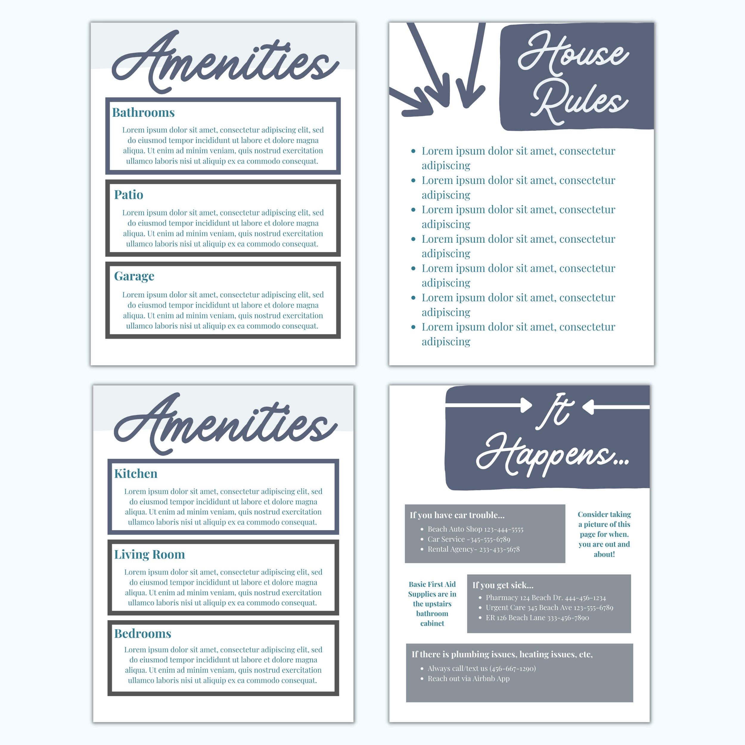 Modern Airbnb Guest Handbook Editable Airbnb Guestbook Template VRBO ...