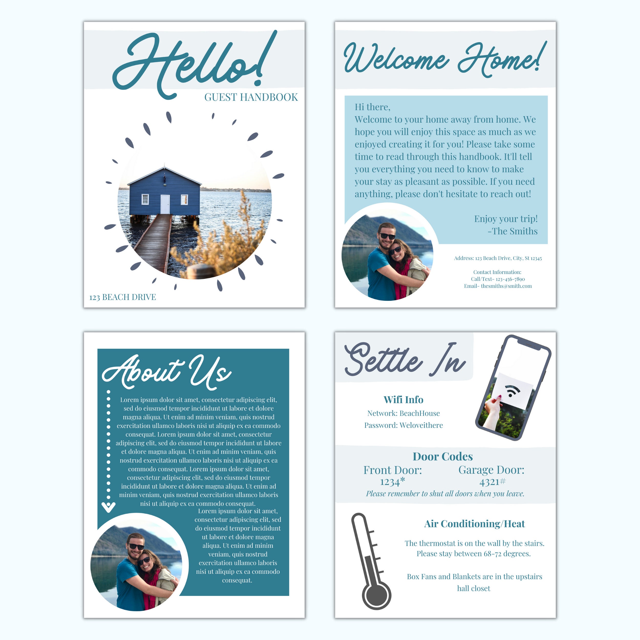Modern Airbnb Guest Handbook Editable Airbnb Guestbook Template VRBO ...