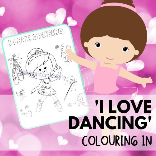 I Love Dancing Coloring - Etsy