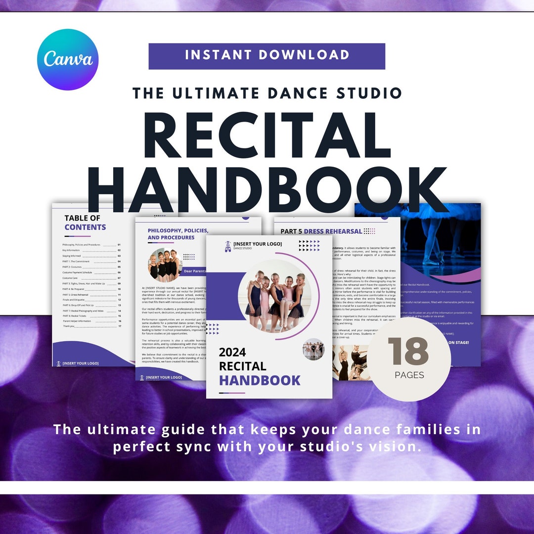 Editable Dance Recital Handbook Template - Etsy