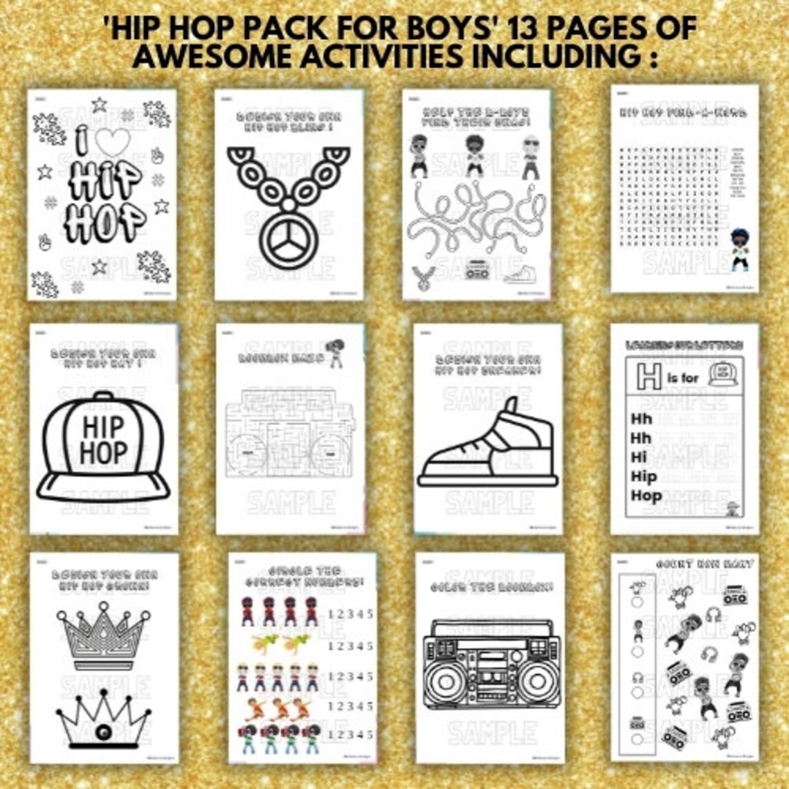 Hip Hop Activity Pack for Boys - Etsy