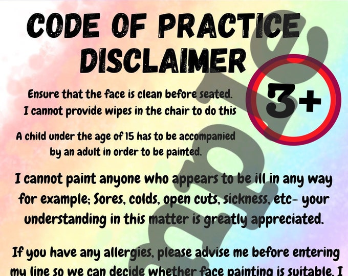 Disclaimer Posters, Word Board Display, Face Painting Signs, Canva ...