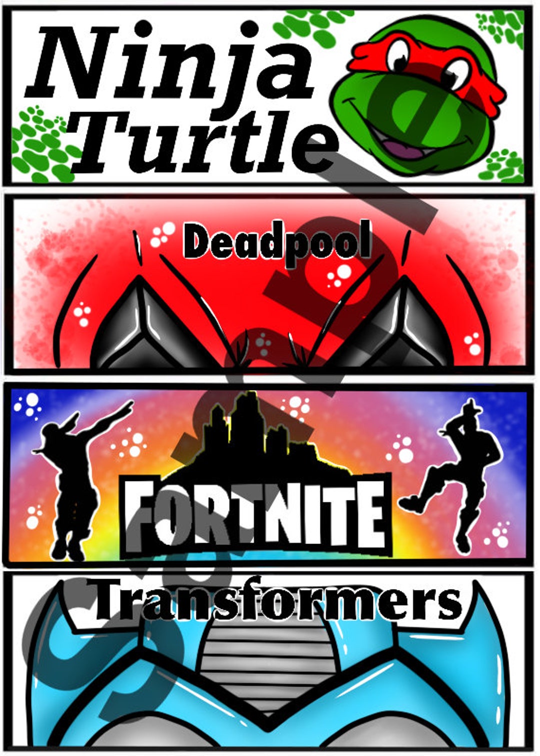 Boys Super Hero Pack 4 Viral Face Painting Word Board, Design Menu ...