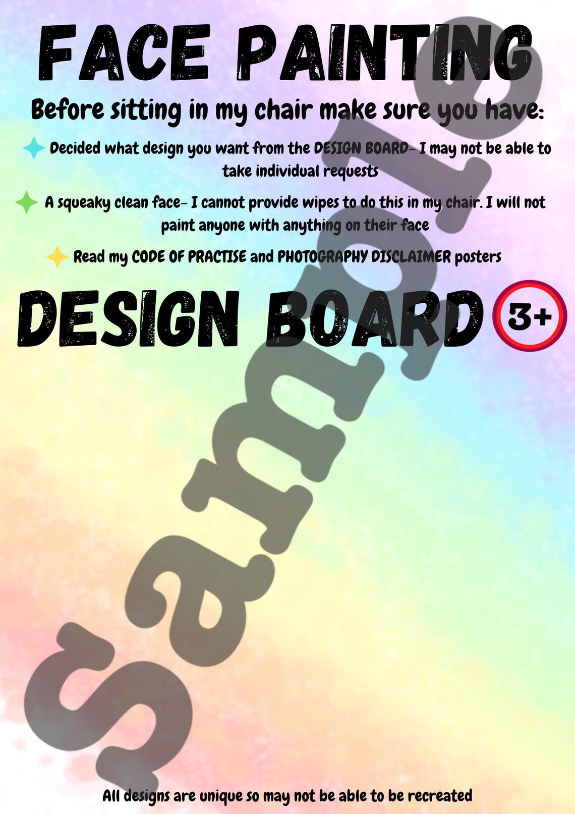 Disclaimer Posters, Word Board Display, Face Painting Signs, Canva ...