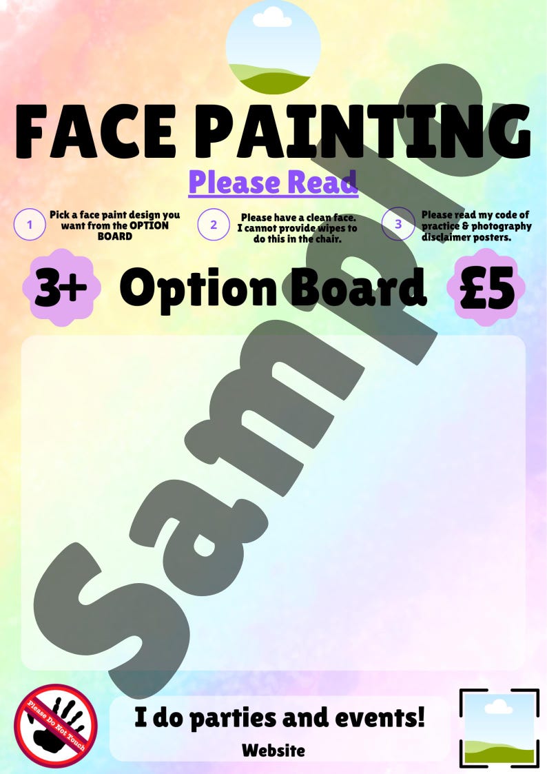 Face Painting Event Signage Bundle | Editable Vendor Signs (digital ...