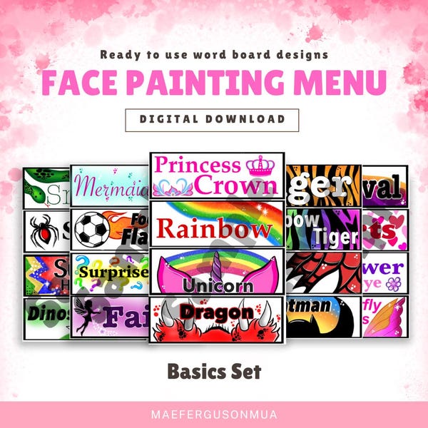 Face Painting Menu - Etsy