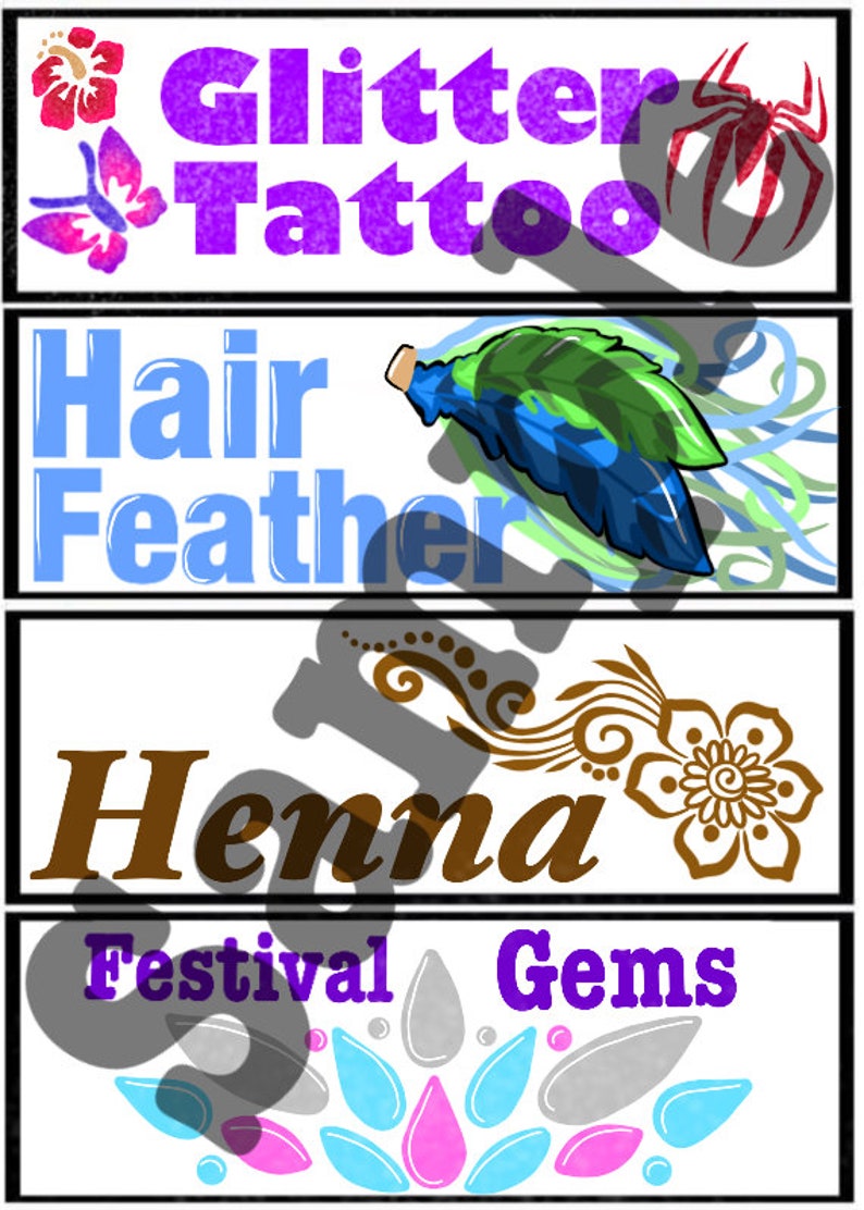 Extras Add Ons Face Painting Word Board Design Menu Board - Etsy