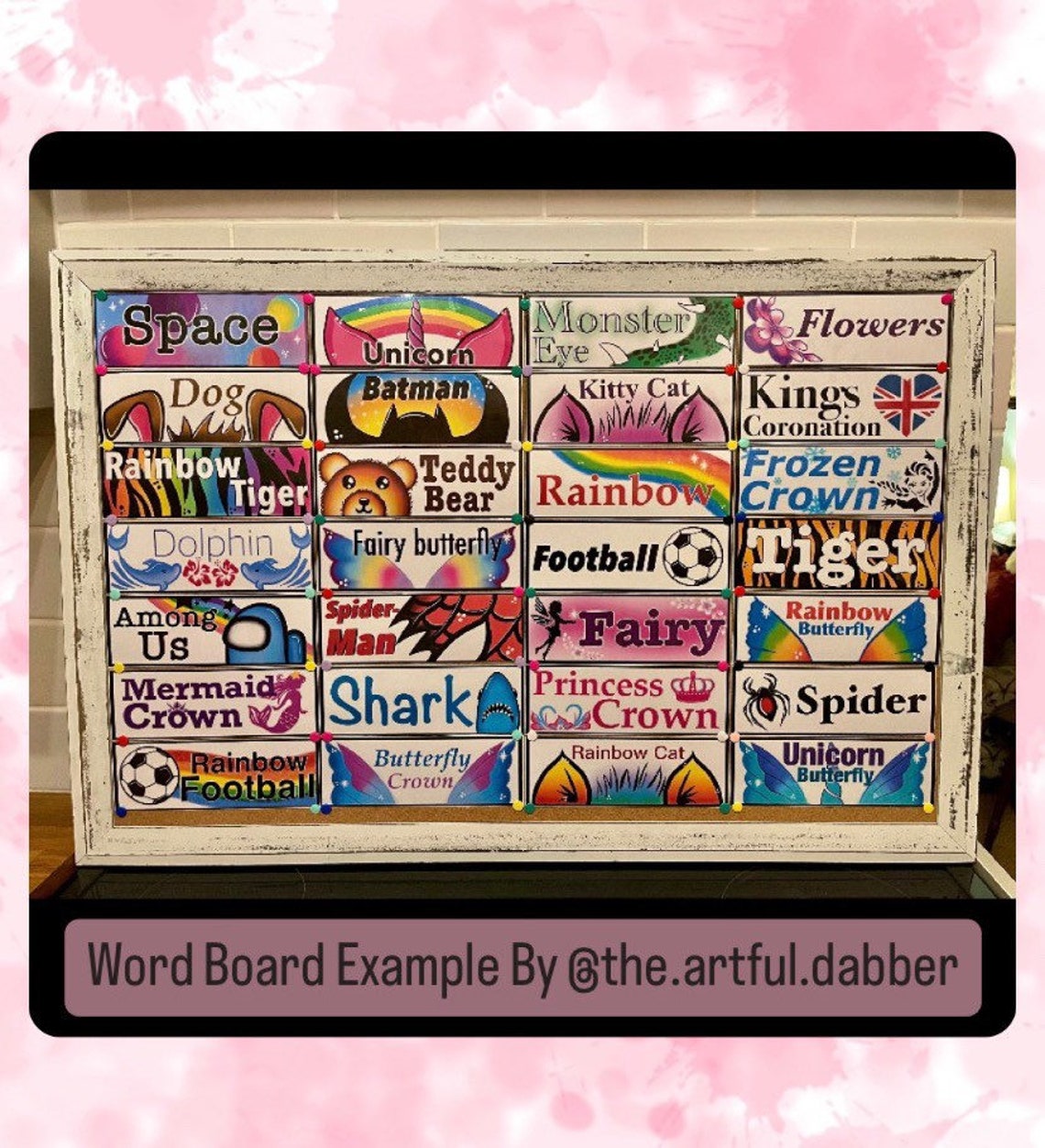 Boys Face Painting Word Board Design Menu Board Digital - Etsy