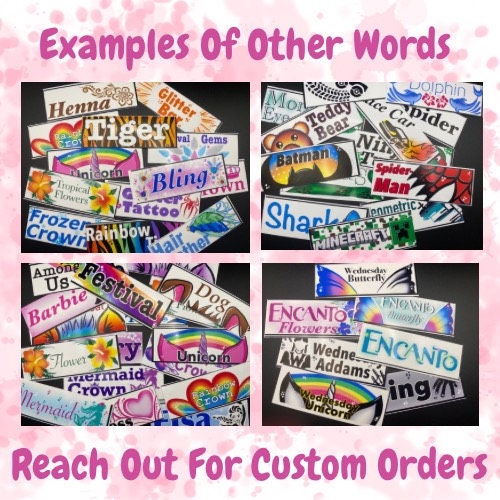 Princess, Girly, Barbie// Pack 3// Face Painting Word Board, Design ...