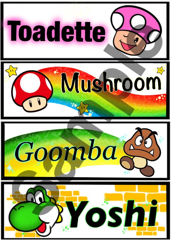 Mario/mario Movie Face Painting Word Board, Design Menu Board, Digital ...