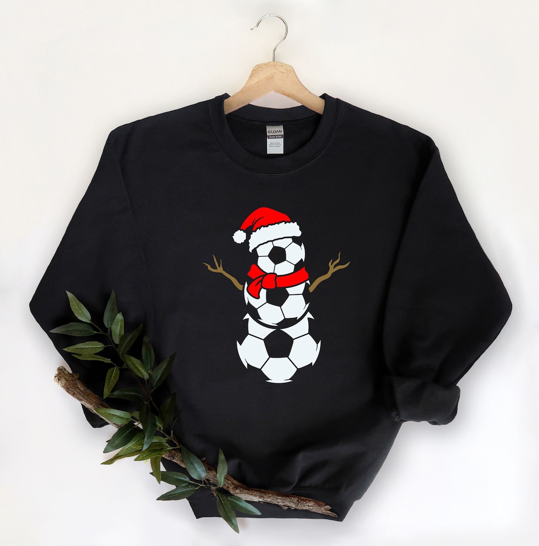 Christmas Soccer Ball Sweatshirt, Christmas Snowman Soccer Santa ...