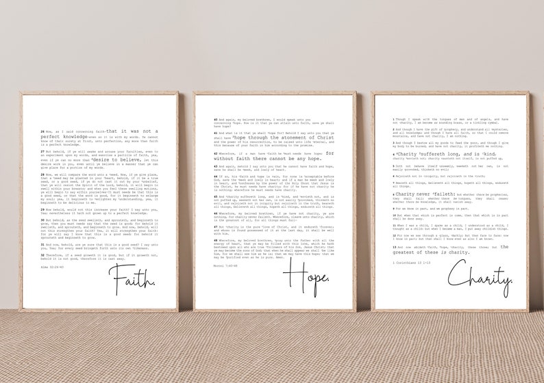 Attributes of Christ Faith Hope Charity Humility - Etsy