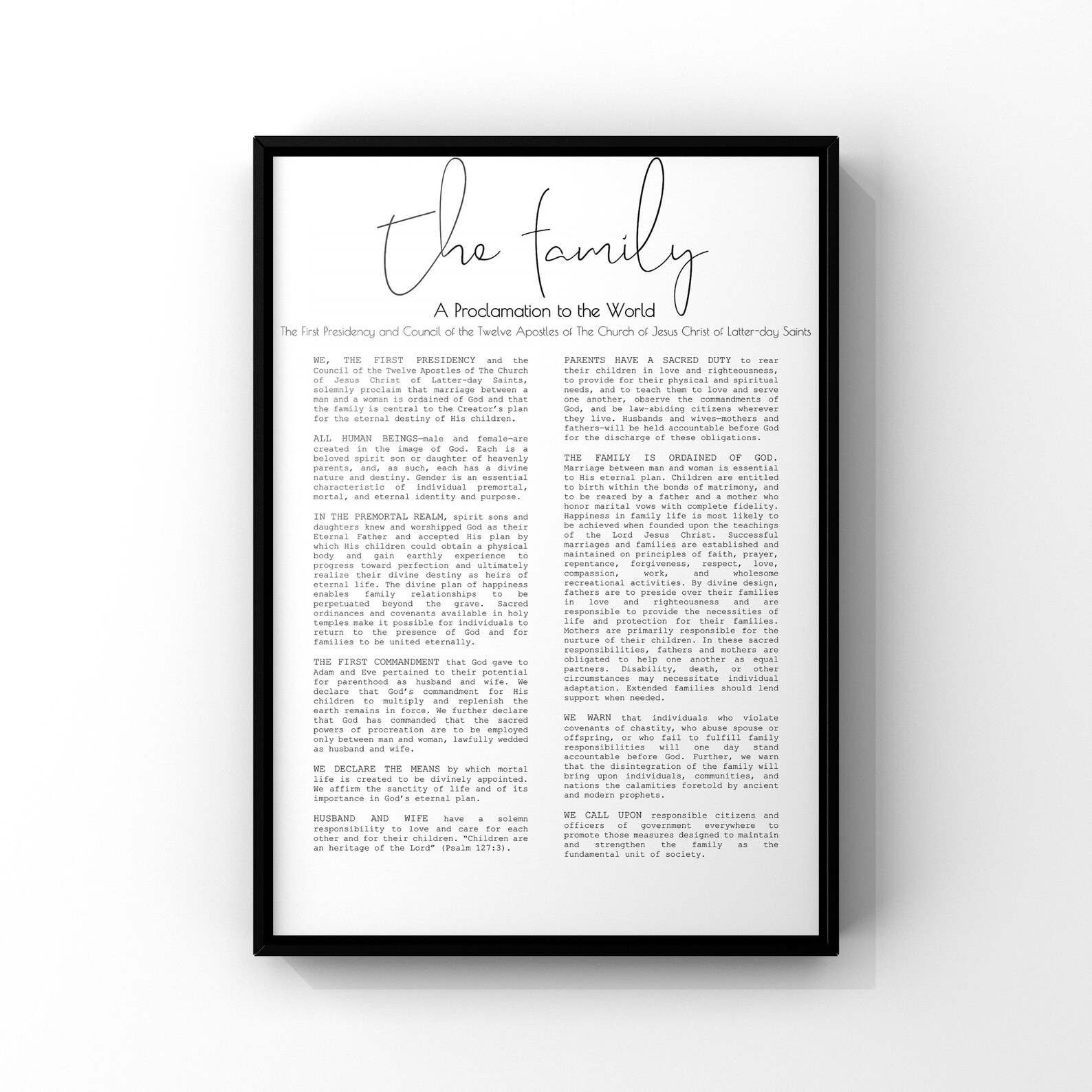 The Family Proclamation LDS Poster Instant Download - Etsy