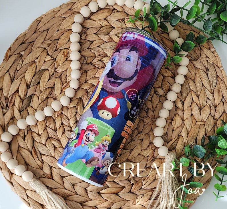 Vaso Flaco Mario Bros / Vaso Delgado/ Drinkware /video Juego - Etsy