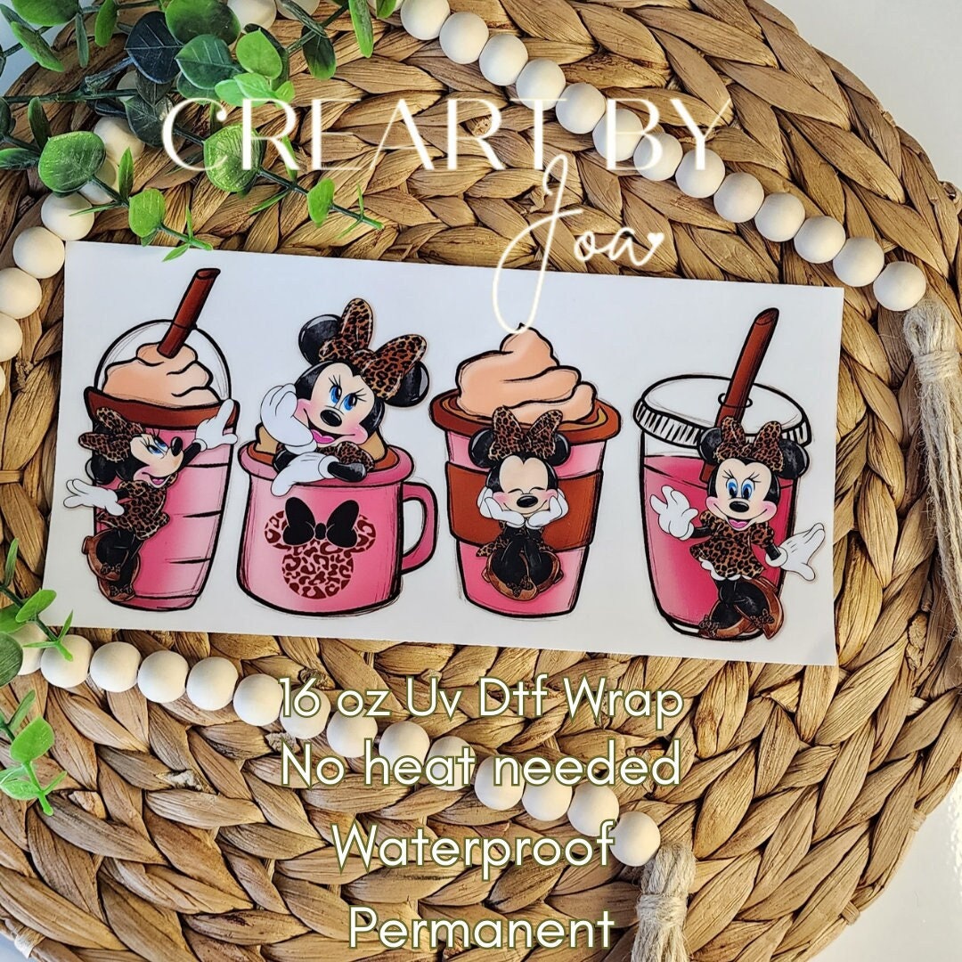 Minnie Mouse UV DTF Wrap: Animal Print Libbey Glass Wrap - Etsy