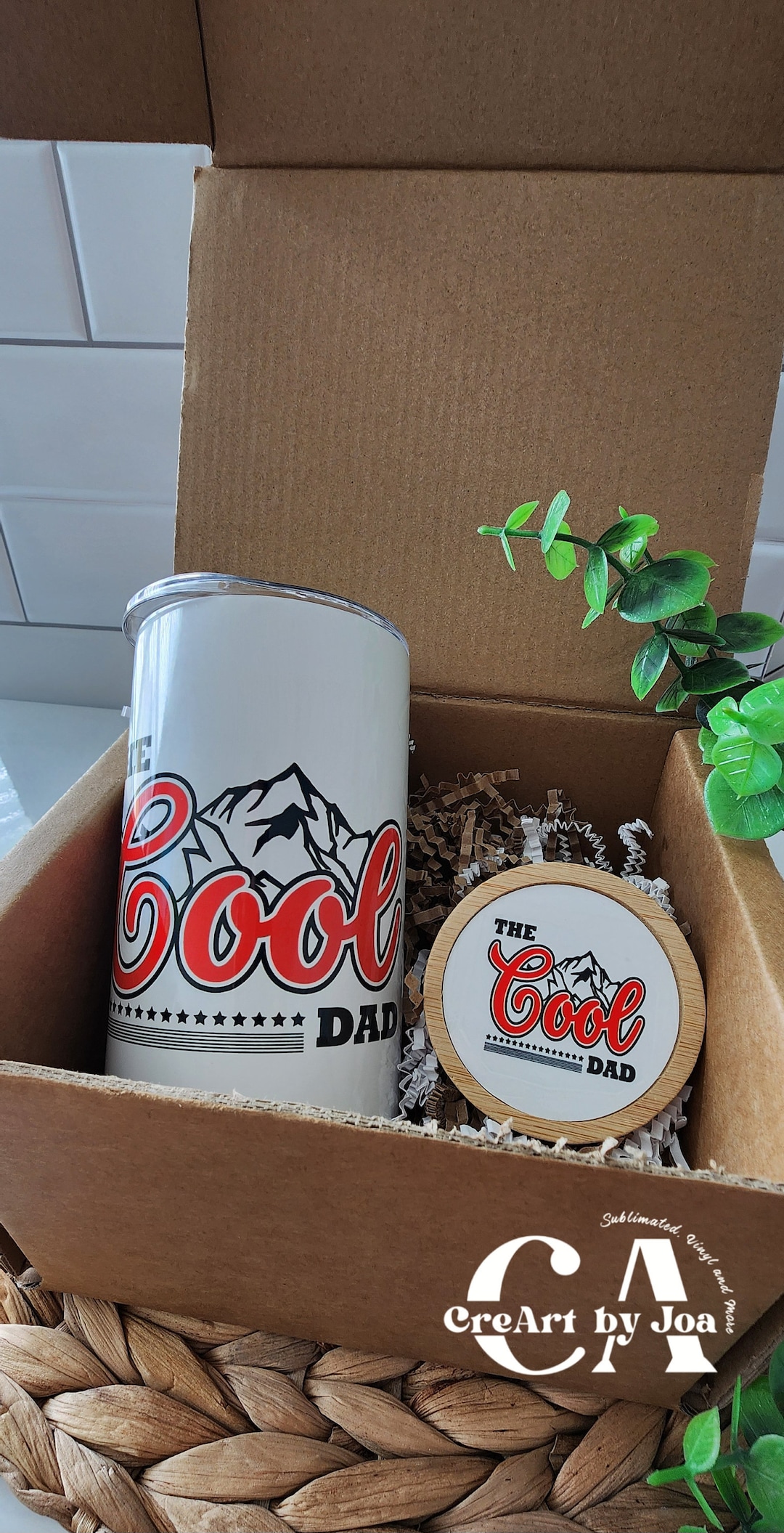 Cool Dad Gift Box / 12oz Tumbler & Bottles Open Magnet / Gift Box/ Dad ...