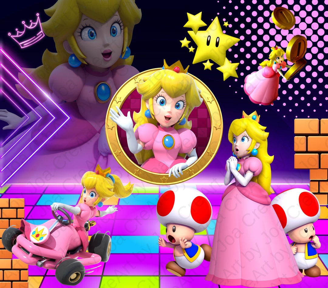 Princess Peach Tumbler Wrap 20oz/ Skinny Tumbler Wrap/ - Etsy