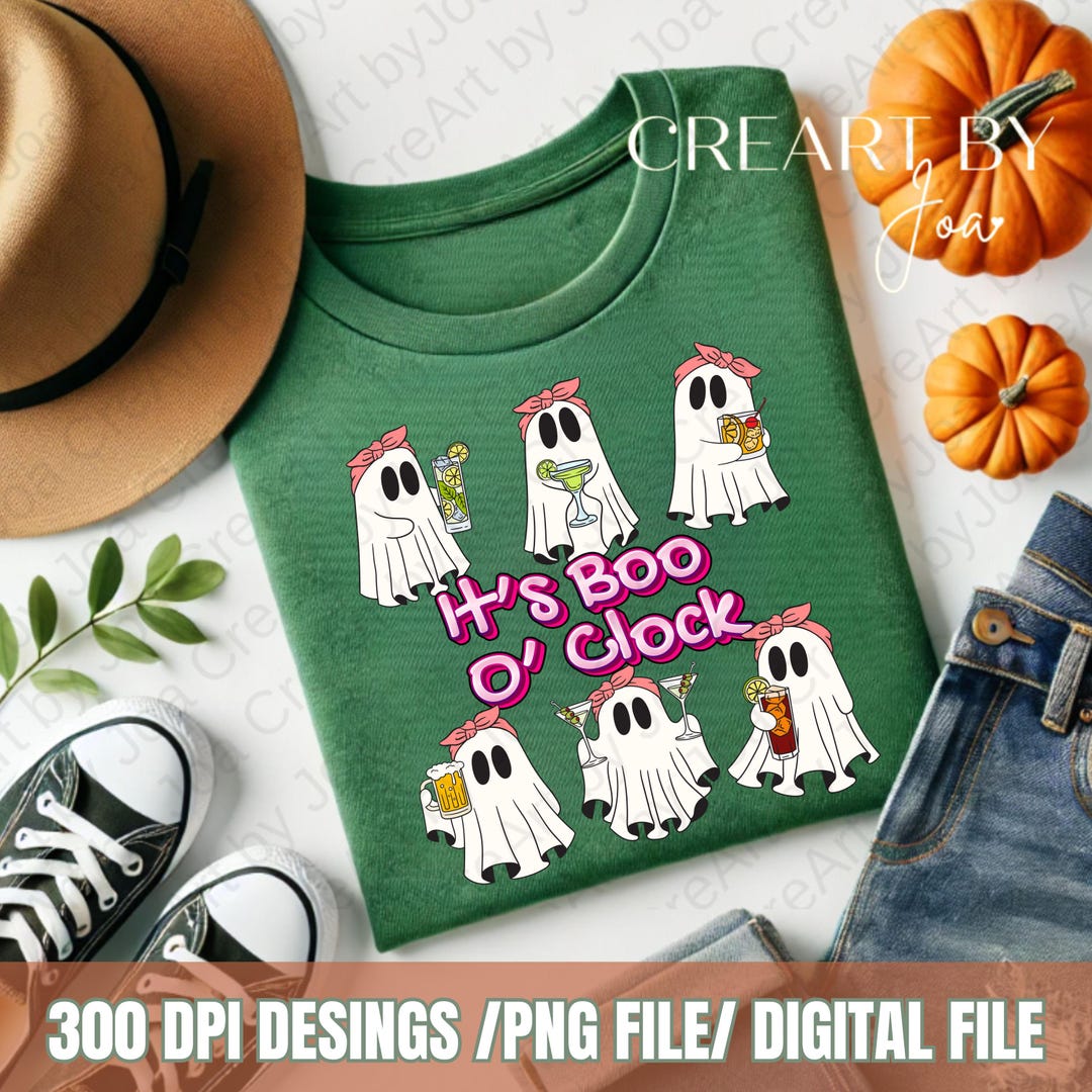 Its Boo O' Clock/ Cute Ghost/ PNG / Digital File - Etsy