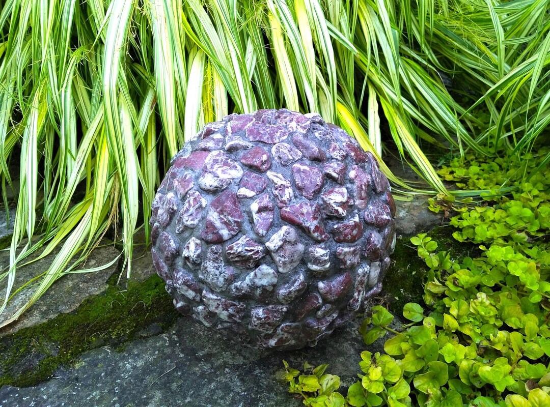 Marble Pebbles Sphere, Colorful Garden Globe, Outdoor Sphere With ...