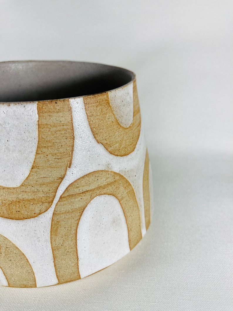 Rustic Large Matt White Abstract Hand Thrown Stoneware Pottery - Etsy
