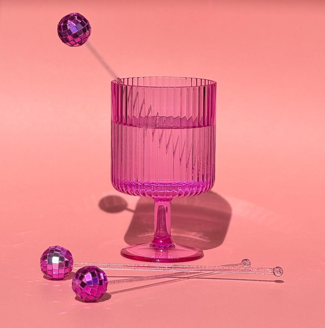 Pink Disco Ball Stirrer Disco Ball Swizzle Stick Cocktail Stirrer Bar ...