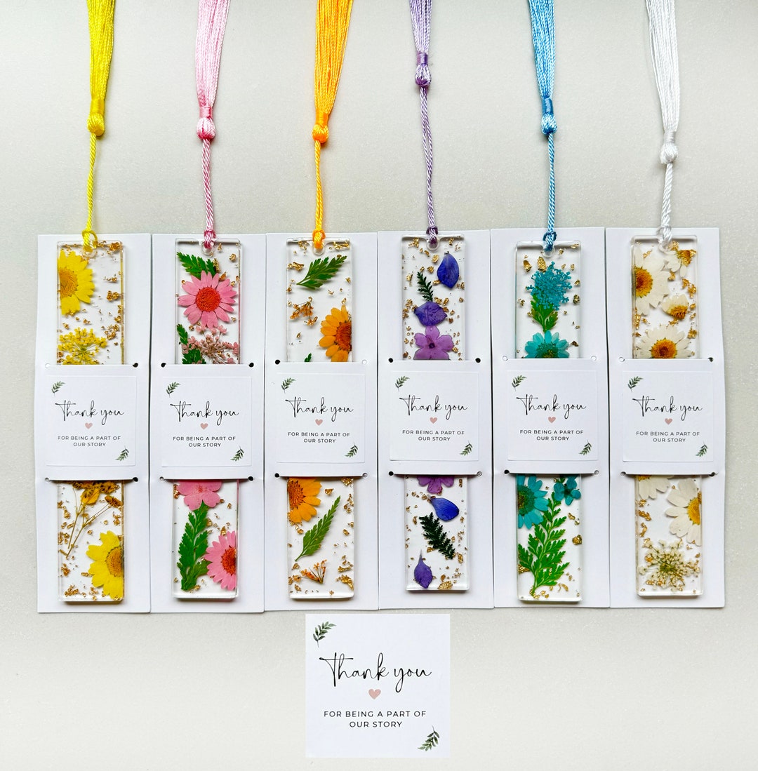 Bridal Shower Favors Flower Resin Party Favor Flower Resin Bookmark ...