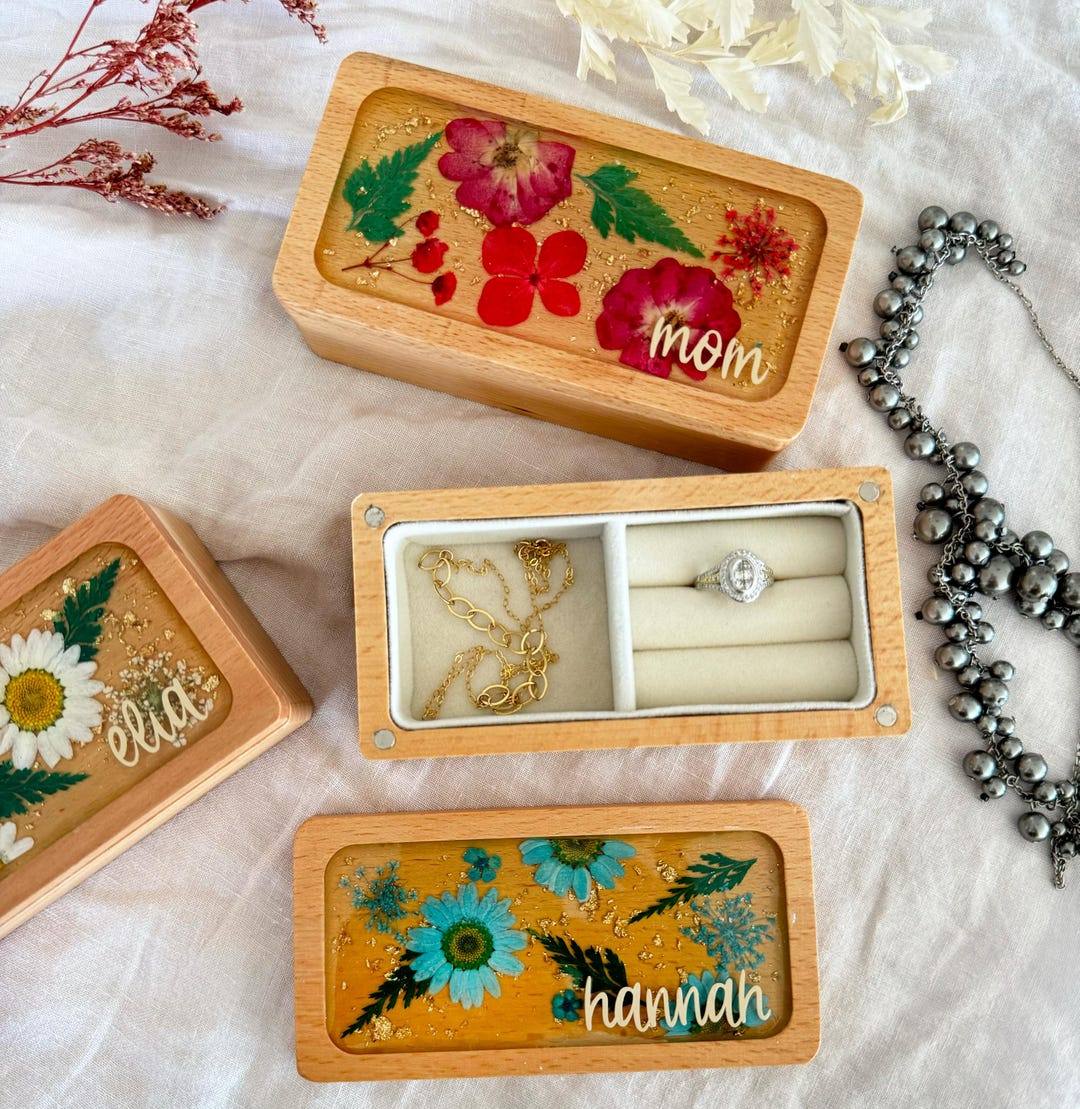Personalized Jewelry Box Small Wood Jewelry Box Custom Name Jewelry Box ...