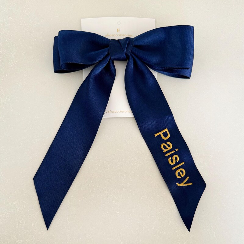 Navy Blue Hair Bow - Etsy
