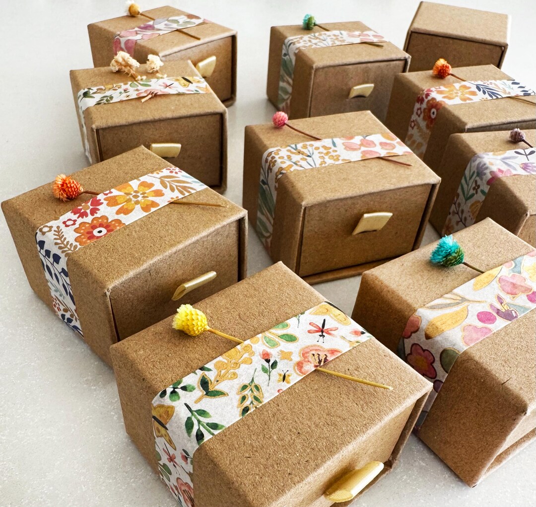 Small Favor Gift Box for Weddings Ring Box Kraft Slide Box Sturdy Kraft ...