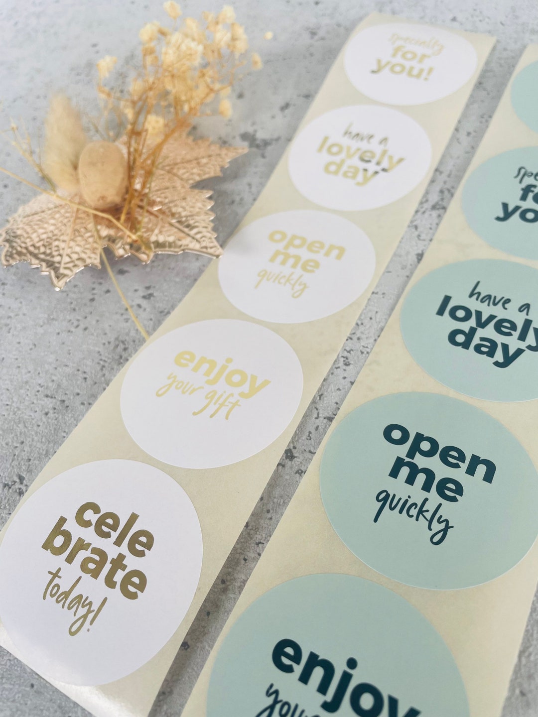 Sticker Open Me Gold Metallic Labels Order Gift Thank You Handmade ...