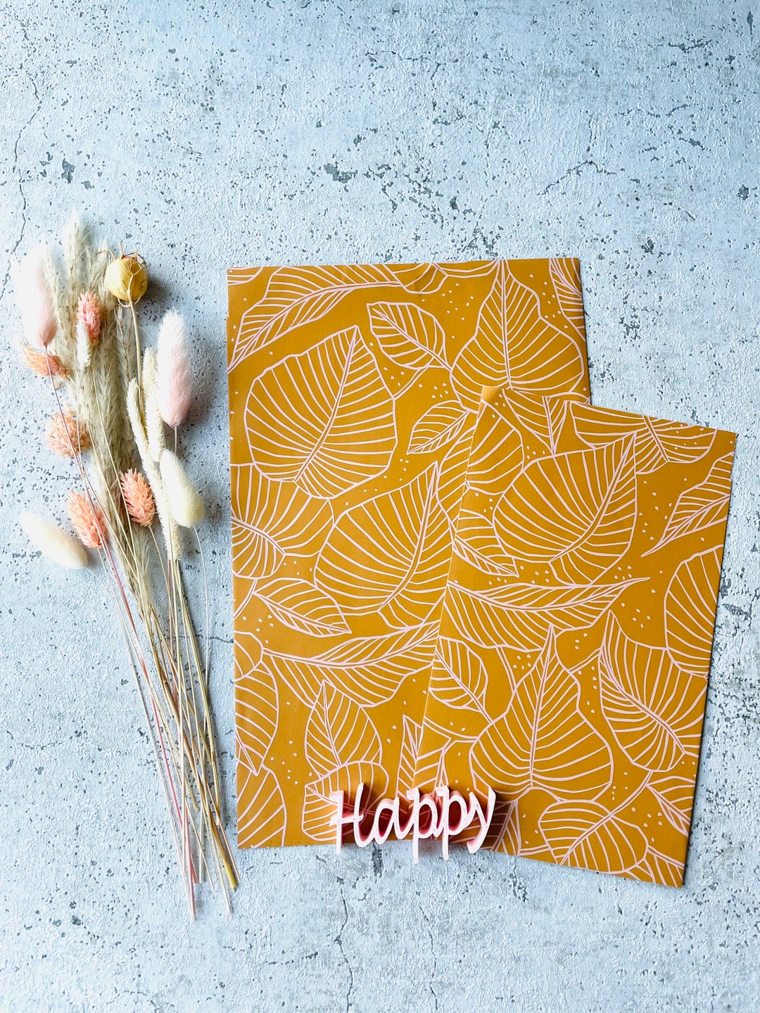 Paper Bag Leaves Mustard Yellow - Etsy