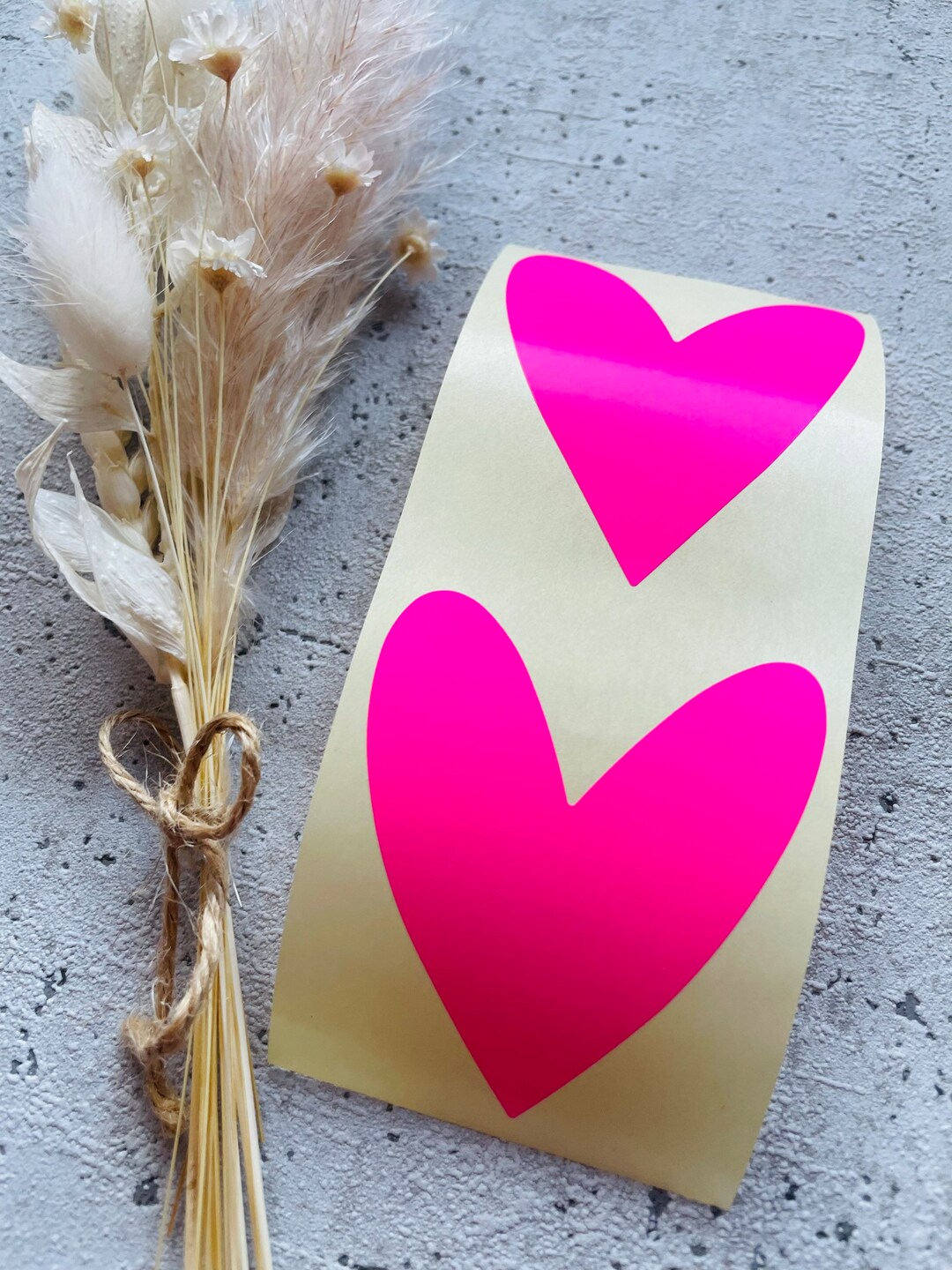 Sticker Heart NEON Pink Labels Order Gift Thank You Handmade Business ...